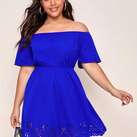 SHEIN | Dresses | Shein Blue Scallop Dress | Poshmark